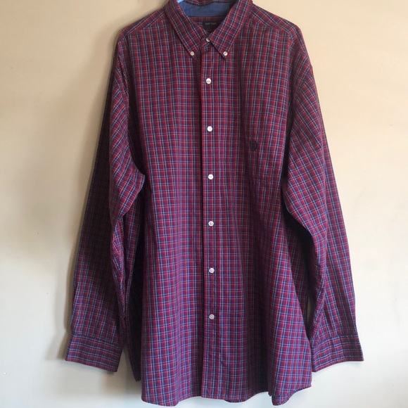 Chaps | Shirts | Chaps Red White Blue Striped Long Sleeve Button Down ...